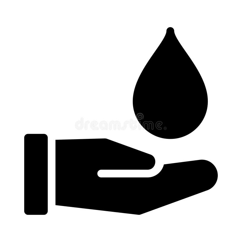 Hand with Drop of Water in Sketch Style, Vector Illustration Stock ...