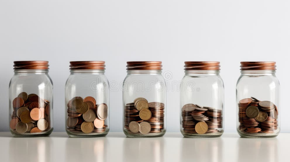 Hand Dropping a Coin into Glass Jar. AI Generated Stock Photo - Image ...