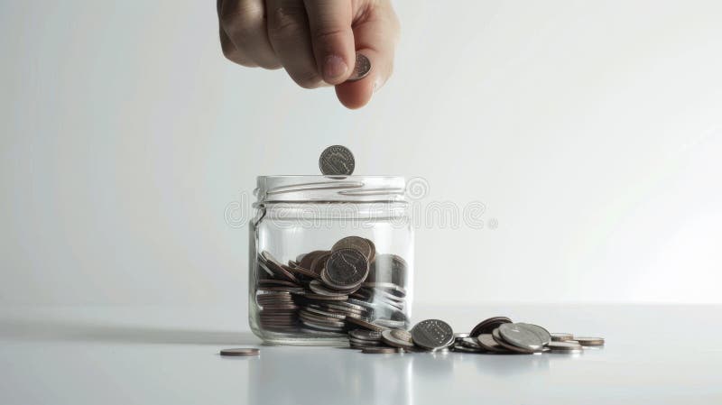 A Hand Dropping Coins.AI Generated Image Stock Image - Image of ...