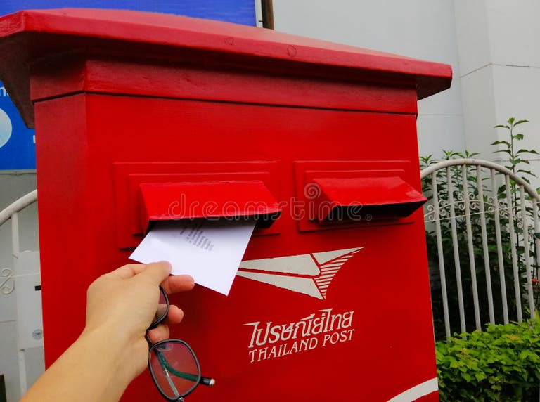 Hand Dropping Envelope into Postbox Editorial Stock Photo - Image of ...