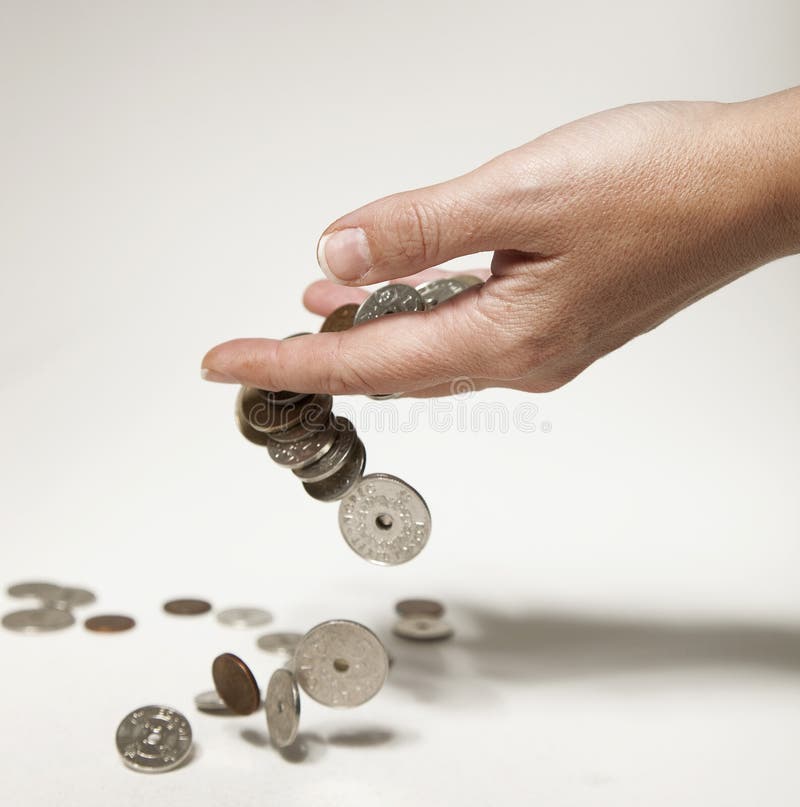 Hand Dropping Norwegian Coins Stock Image - Image of norwegian ...
