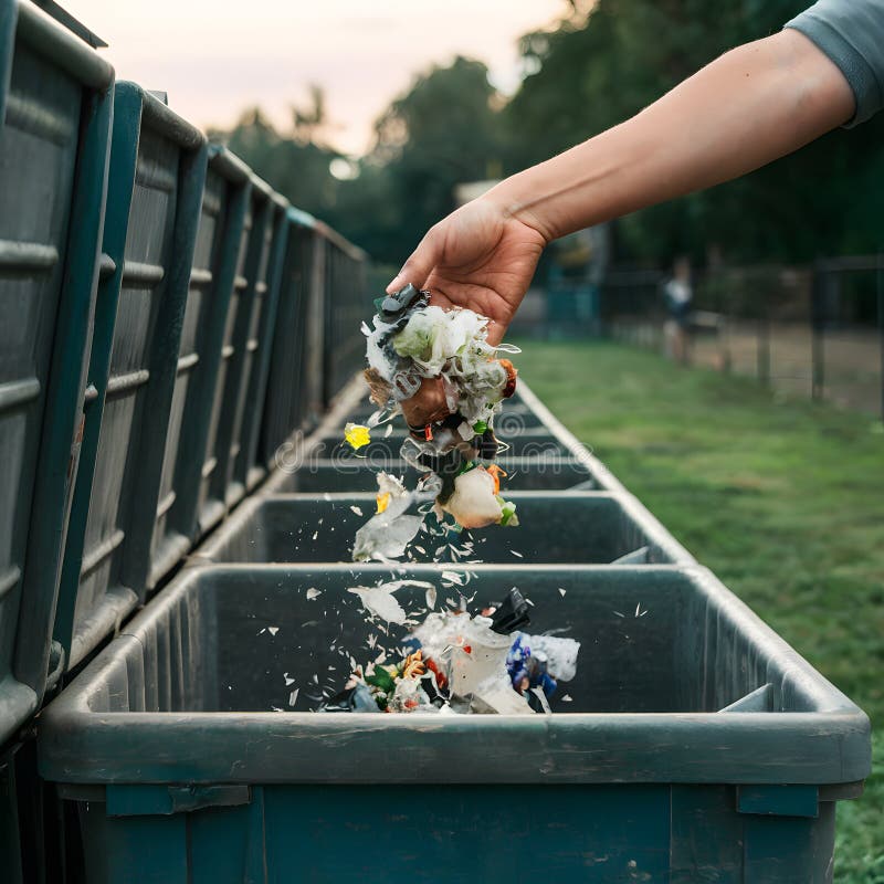 Hand Drops Garbage into Dirty Container, Promoting Environmental ...