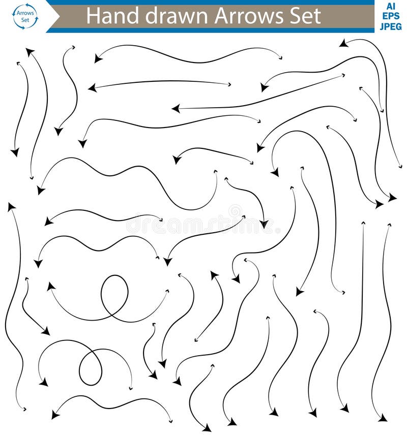 Hand Drown Doodle Decorative Arrow Collection Stock Vector ...