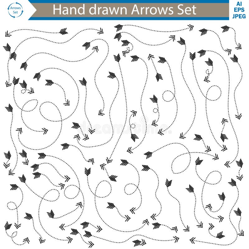 Hand Drown Doodle Decorative Arrow Collection Stock Vector ...
