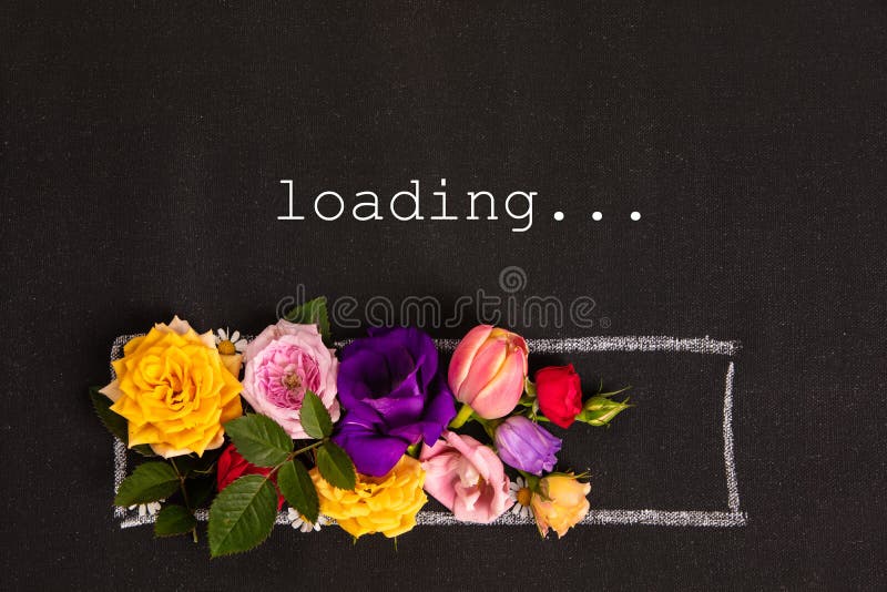 Hand-drown Loading Bar with Flowers Stock Photo - Image of concept ...