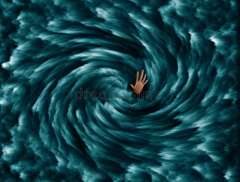 Drowning Man Stretch Out from the Deep Blue Sea Stock Photo - Image of ...
