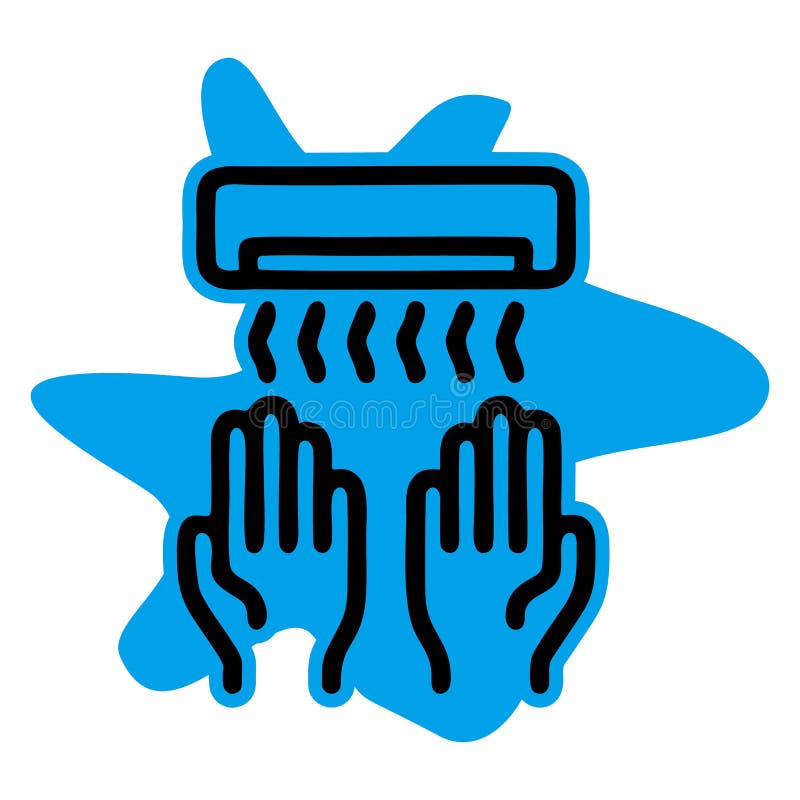 Hand Dryer Line Icon. Vector on Isolated White Background Stock Vector ...