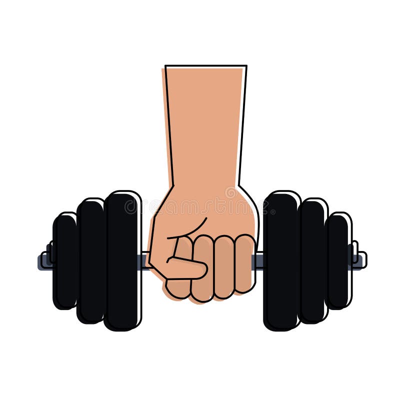 Hand with dumbbell stock vector. Illustration of sport - 109964877