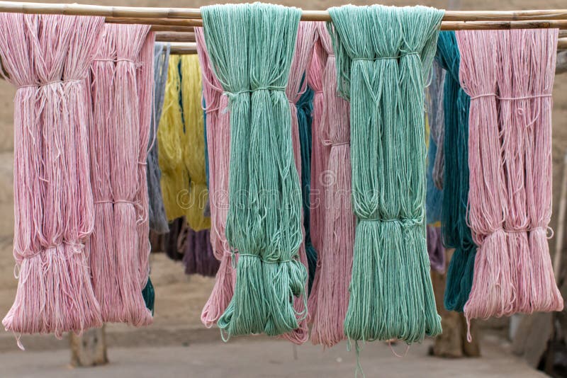 Hand Dyed Alpaca Thread in an Artisanal Workshop in Peru Stock Image - Image of yarn, mountains ...