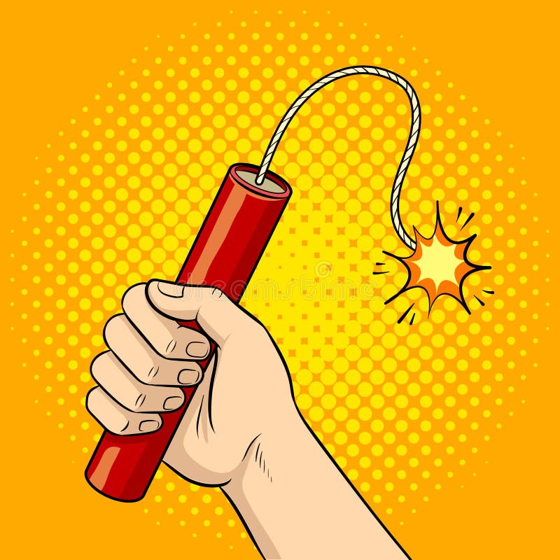 Hand with Dynamite Pop Art Vector Illustration Stock Vector ...