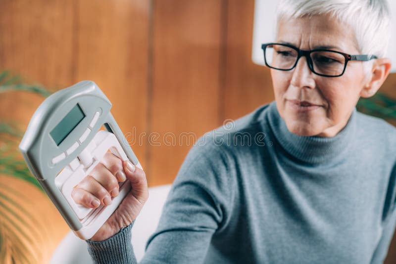 Hand Dynamometer Grip Strength Test Stock Photo - Image of meter ...