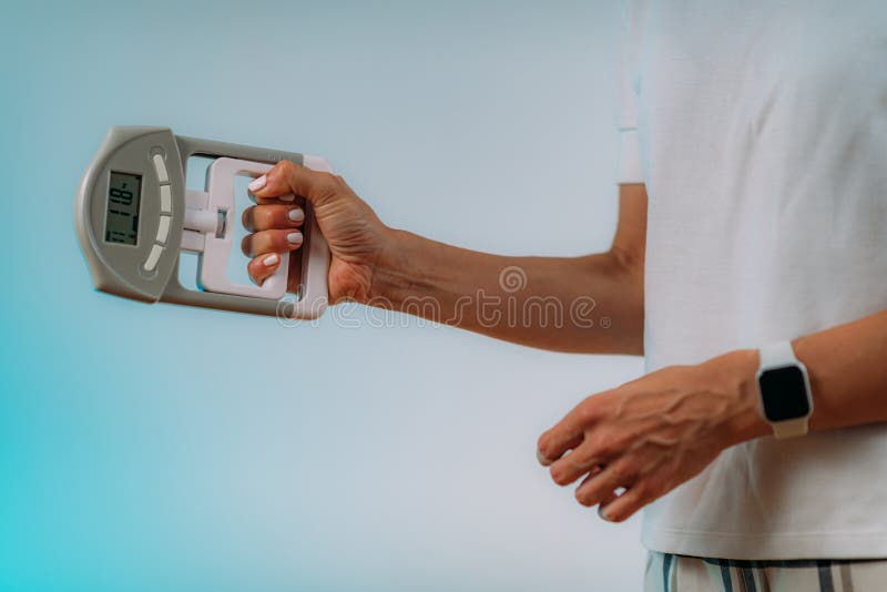Hand Dynamometer Grip Strength Test Stock Image - Image of fist ...