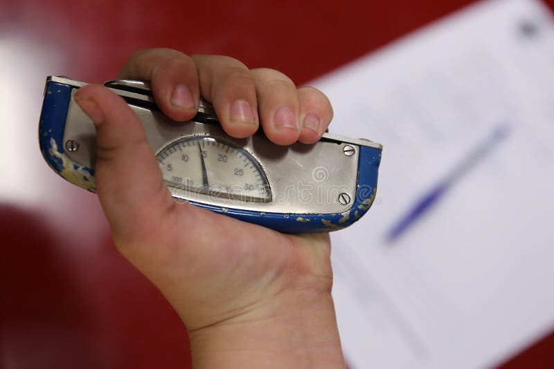 Hand dynamometer stock photo. Image of measurement, power - 73947416