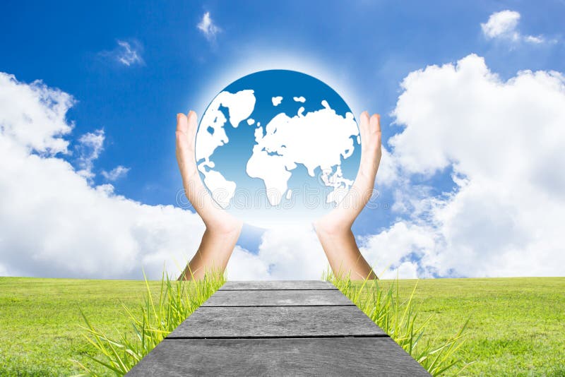 Hand on Earth stock photo. Image of planet, finger, environment - 28053144