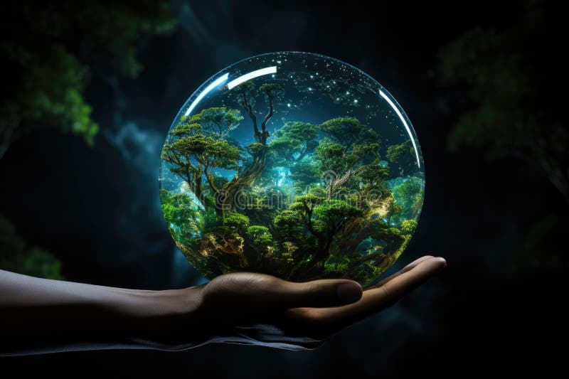 Hand Earth Hand Holding Earth Ai Technologyon White Background Stock ...