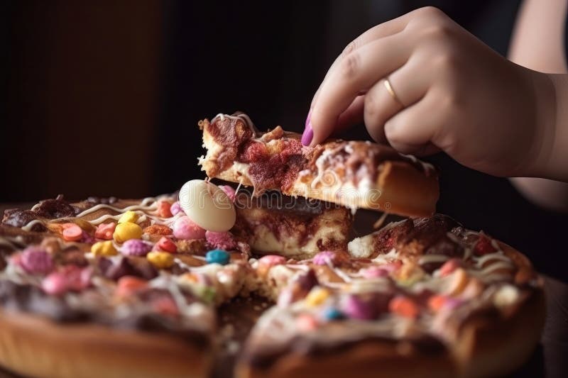 Hand eating junk food stock illustration. Illustration of meal - 275655900