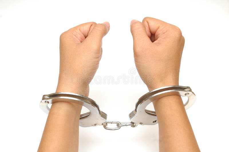 Handschellen vier stockfoto. Bild von anhalten, kriminell - 768126