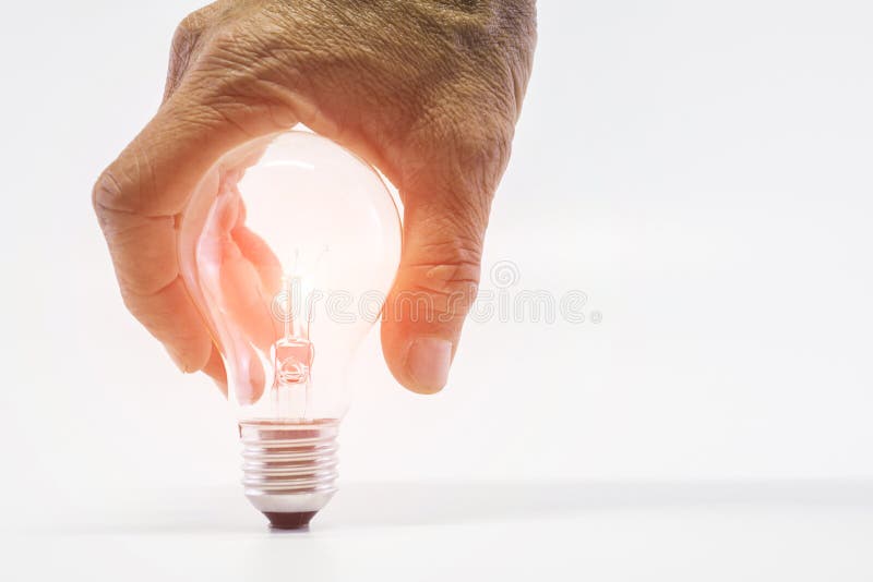 Hand of the Elderly Man, Wrinkles, Coarse Grip Handle Holding Stock ...