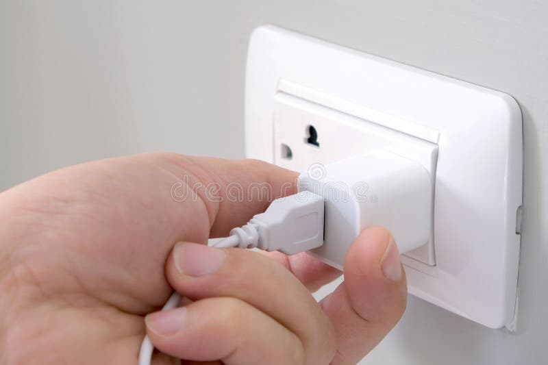 Hand Electrical Appliances Was Pulling Plug Out His Office Work Hours ...