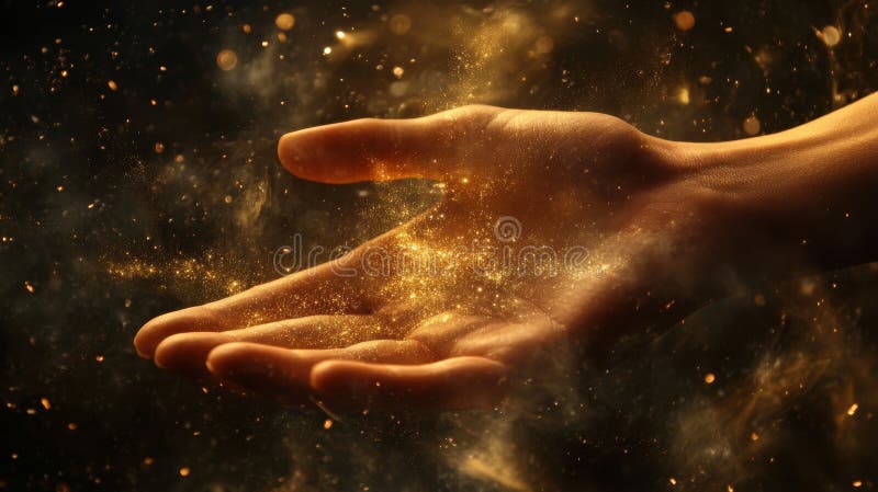 A Hand is Elegantly Surrounded by an Enchanting, Magical Light and ...