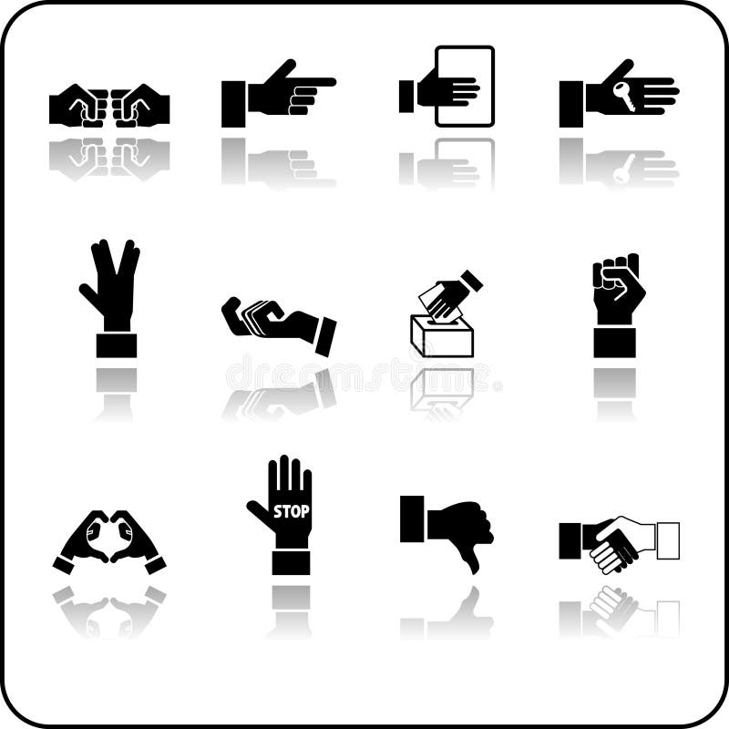 Set of hand vector stock vector. Illustration of fingers - 5845326