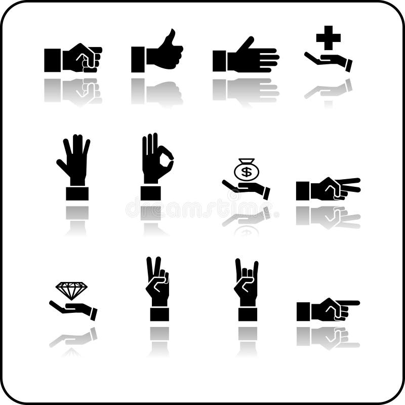 Hand elements icon set stock vector. Illustration of document - 1463236