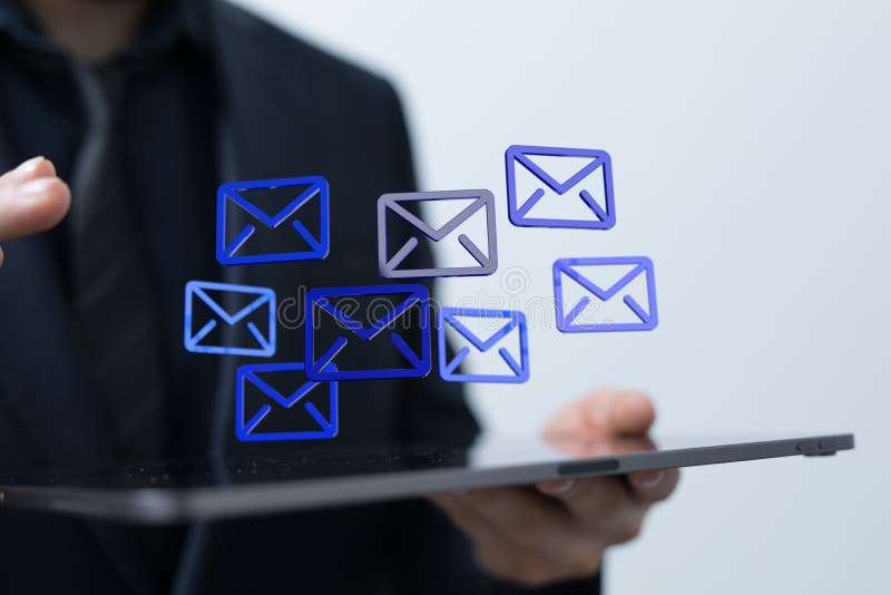 A Hand with an Email Icon 3d Stock Photo - Image of pink, writing ...