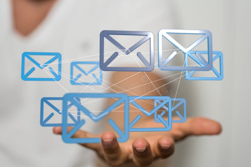 A Hand with an Email Icon 3d Stock Photo - Image of design, corporate ...