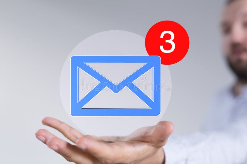 A Hand with an Email Icon 3d Stock Photo - Image of mail, online: 177539988