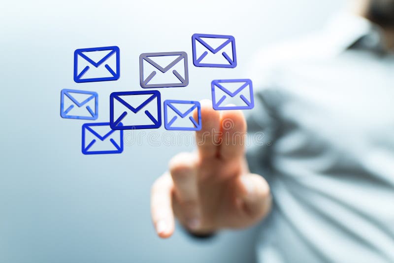 A Hand with an Email Icon 3d Stock Image - Image of mail, electronic ...