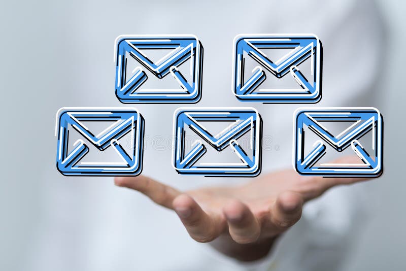 A Hand with an Email Icon 3d Stock Image - Image of email, communicate ...