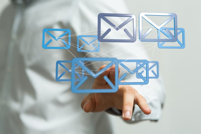 A Hand with an Email Icon 3d Stock Image - Image of pink, bokeh: 177540455