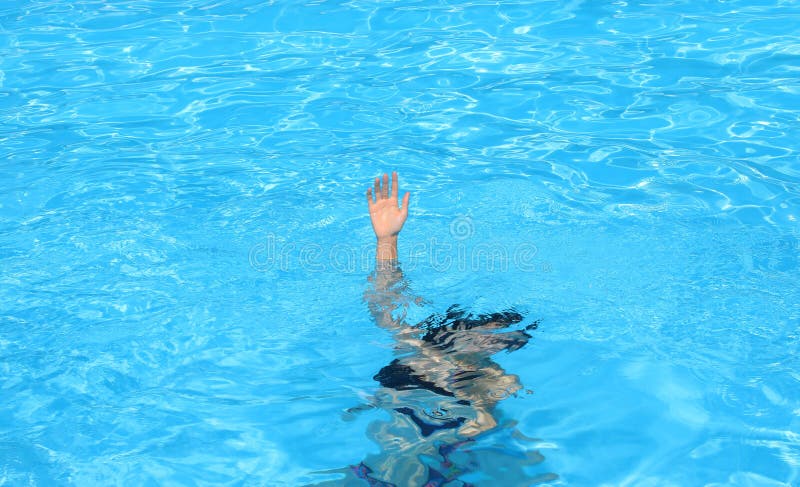 Hand Emerging from Deep Pool Water As If Asking for Help Stock Image ...