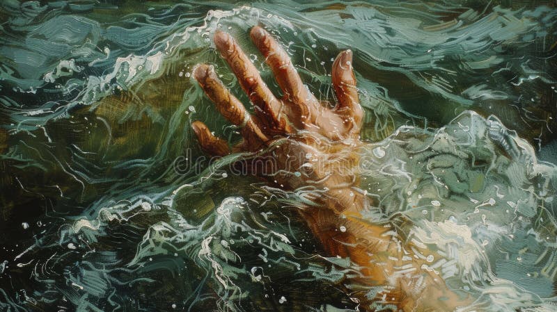 Hand emerging from water stock image. Image of support - 312502855