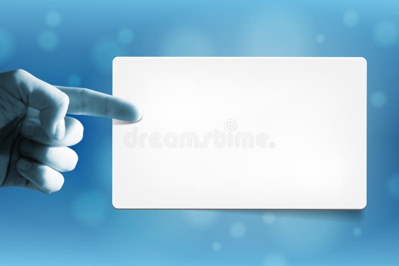 Hand and Empty Paper Card for Your Text Stock Illustration ...