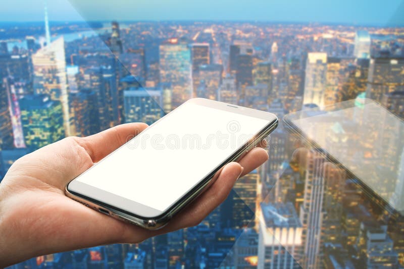 A Cellphone with a Reflection of an Abstract Image in the Middle of the ...