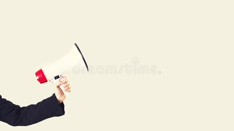 Hand met Megafoon stock afbeelding. Image of megafoon - 108941899