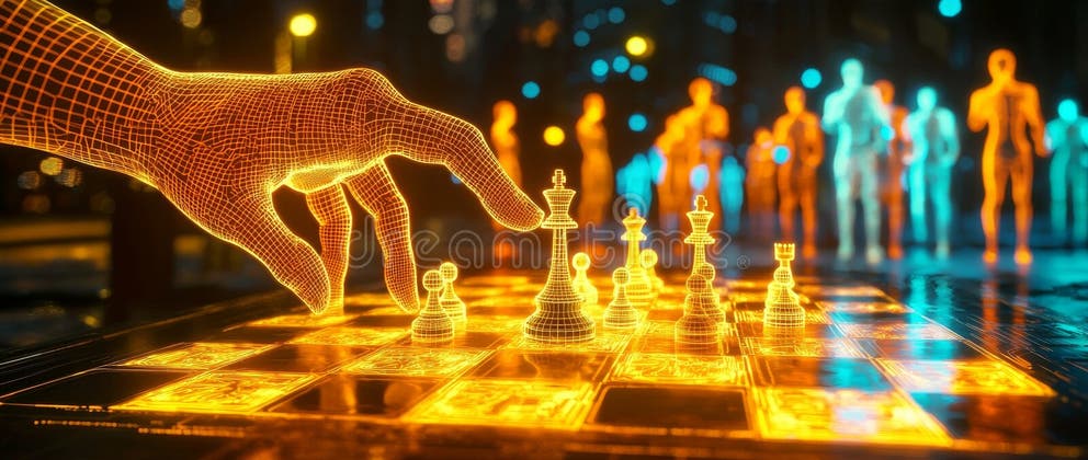 A Hand Engaging with Virtual Figures on a Digital Platform. Stock Photo ...