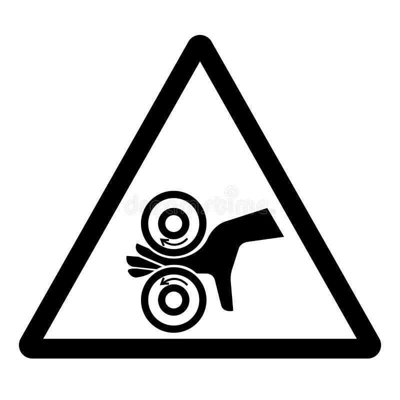 Warning Arm Entangle Rollers Right Symbol Sign, Vector Illustration ...