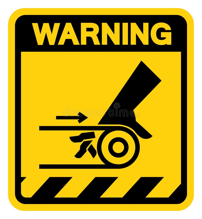 Hand Entanglement Belt Drive Warning Sign, Vector Illustration, Isolate ...