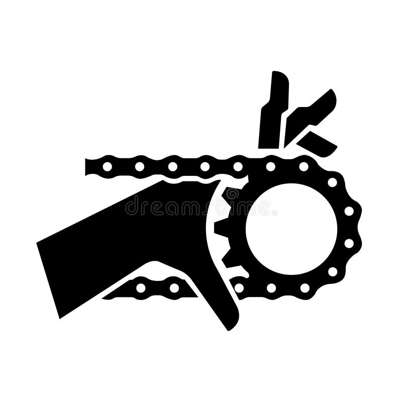 Hand Entanglement Chain Drive Black Icon ,Vector Illustration, Isolate ...