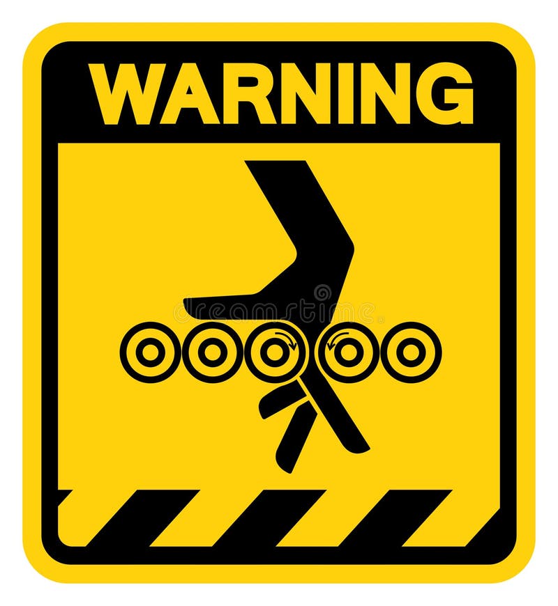 Hand Entanglement Rollers Warning Sign, Vector Illustration, Isolate on ...