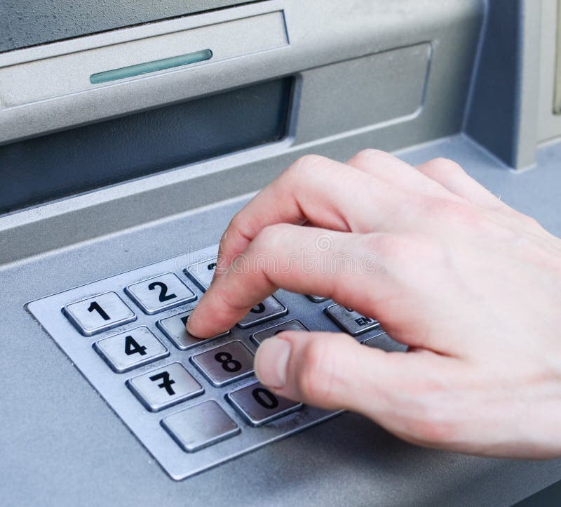 ATM Machine Keypad Numbers, Entering Pin Code Stock Image - Image of ...