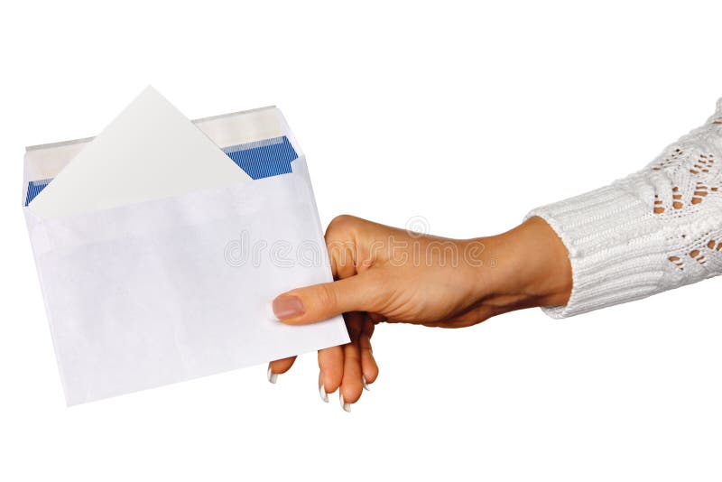 Hand with envelope stock photo. Image of white, postal - 8087974