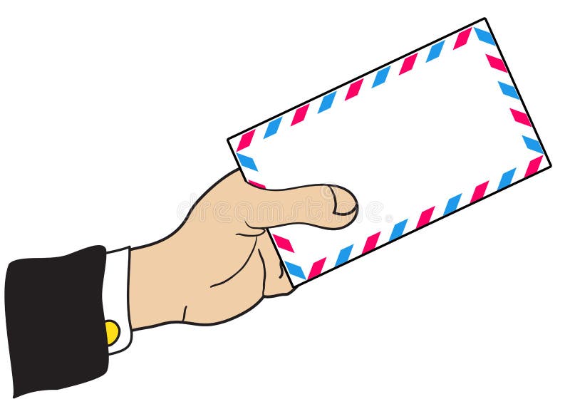 Hand with an envelope stock illustration. Illustration of abstract ...