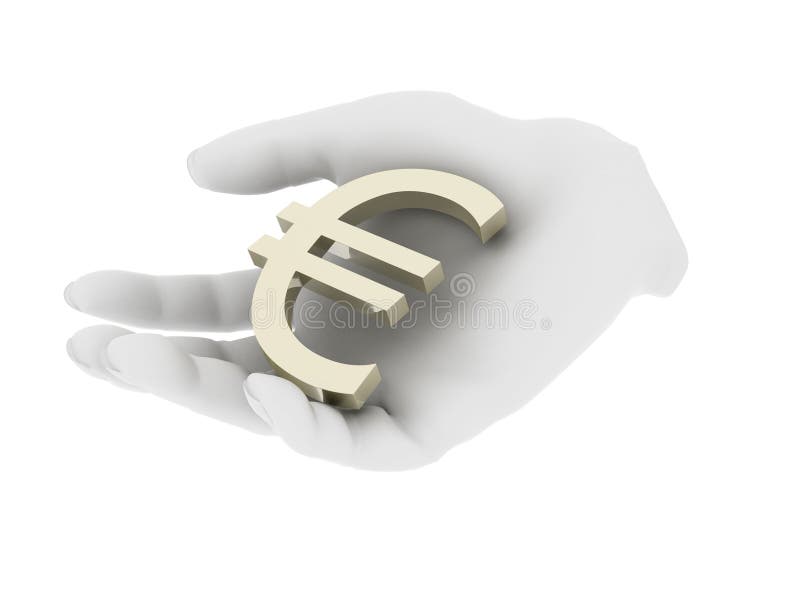 Hand with Euro Icon in Simple Design. Vector Illustration Stock Vector ...