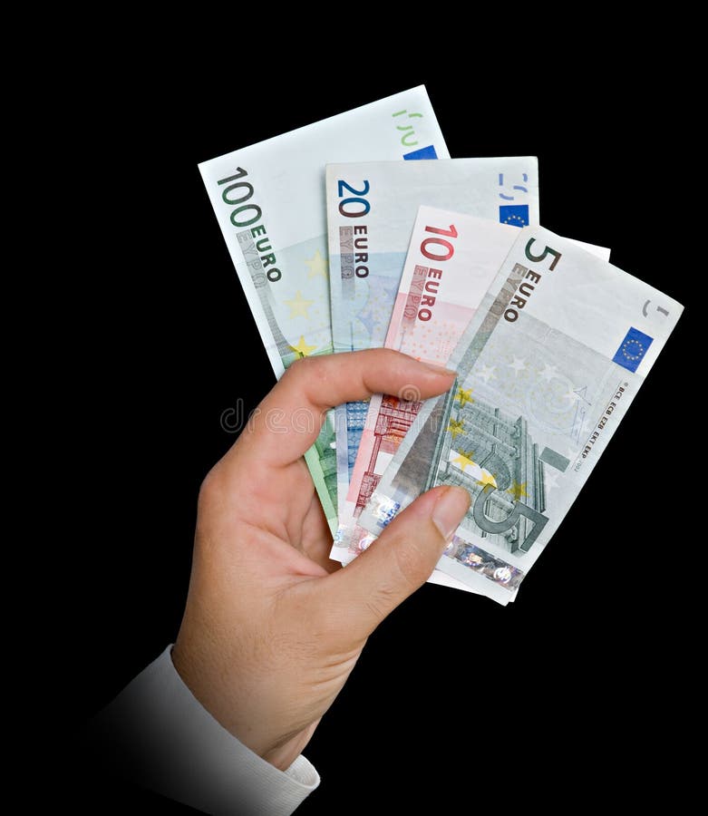 Hand with euro banknotes stock image. Image of purchaser - 11106455