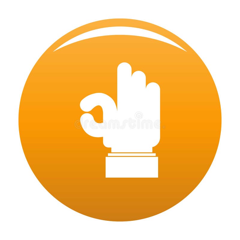 Hand Everything Good Icon Vector Orange Stock Vector - Illustration of ...