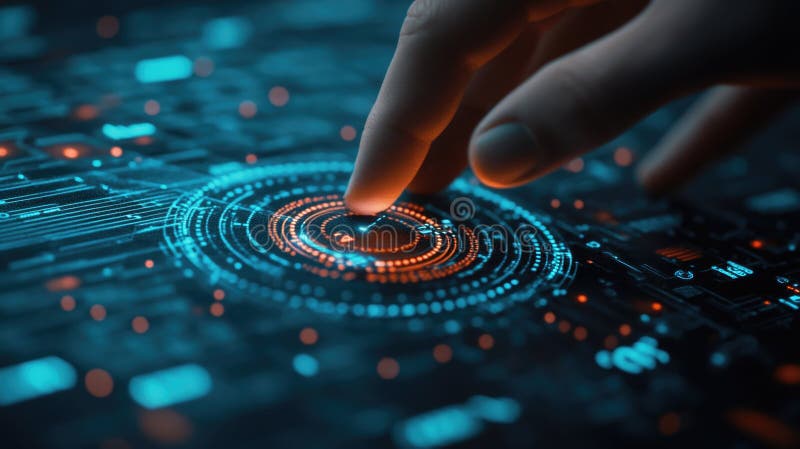 A Hand Examines the Layout and Details of a Circuit Board Stock Image ...