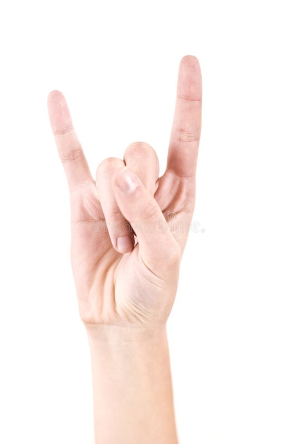 Hand Expressing Crazy Rock Gesture Stock Photo - Image of concert ...